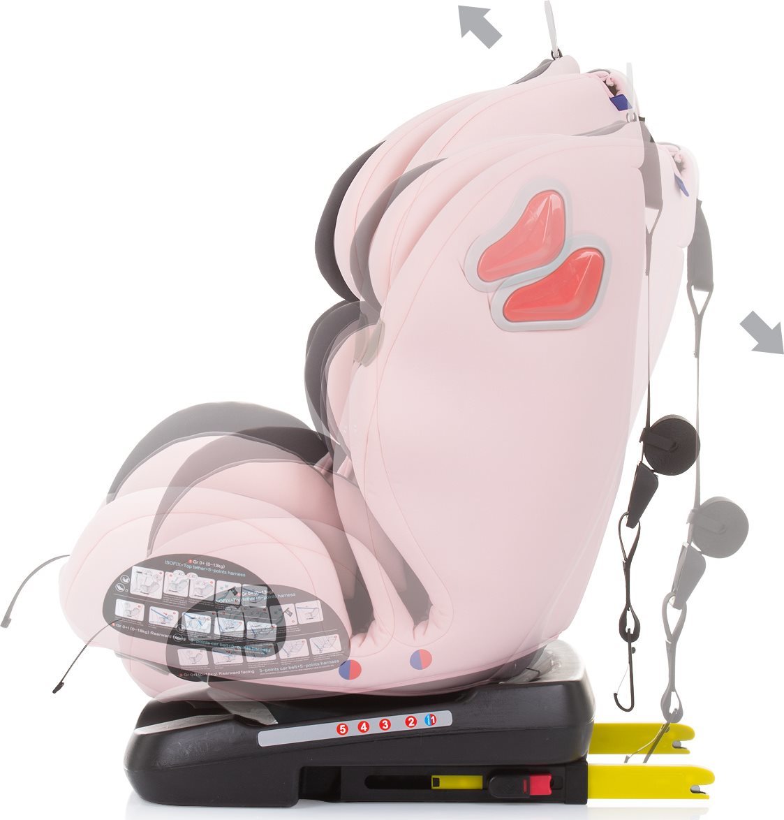 CHIPOLINO Autosedačka Journey otočná 360 Isofix 0-36 kg Rose Water | MAXMAX.cz