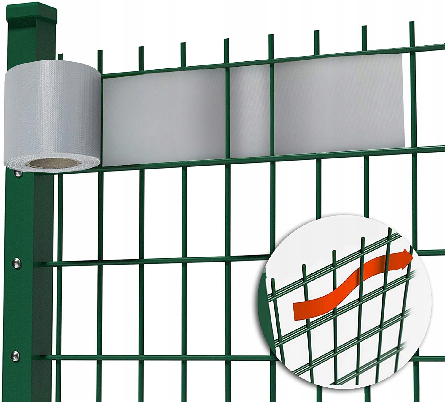 Clona na drátěný plot PVC - 19x3500 cm - šedá | e-shop MAXMAX.cz