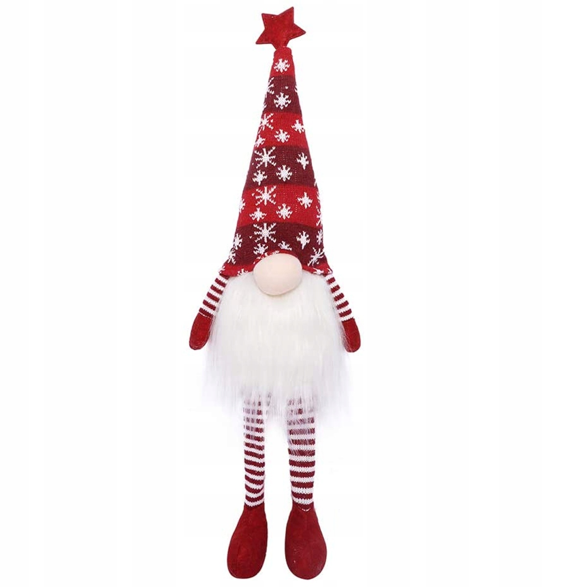 Vánoční LED skřítek 48 cm - červený s nohami | MAXMAX.cz
