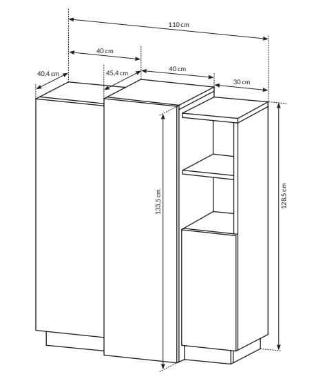Komoda 3D - bílá/dub gold craft | MAXMAX.cz