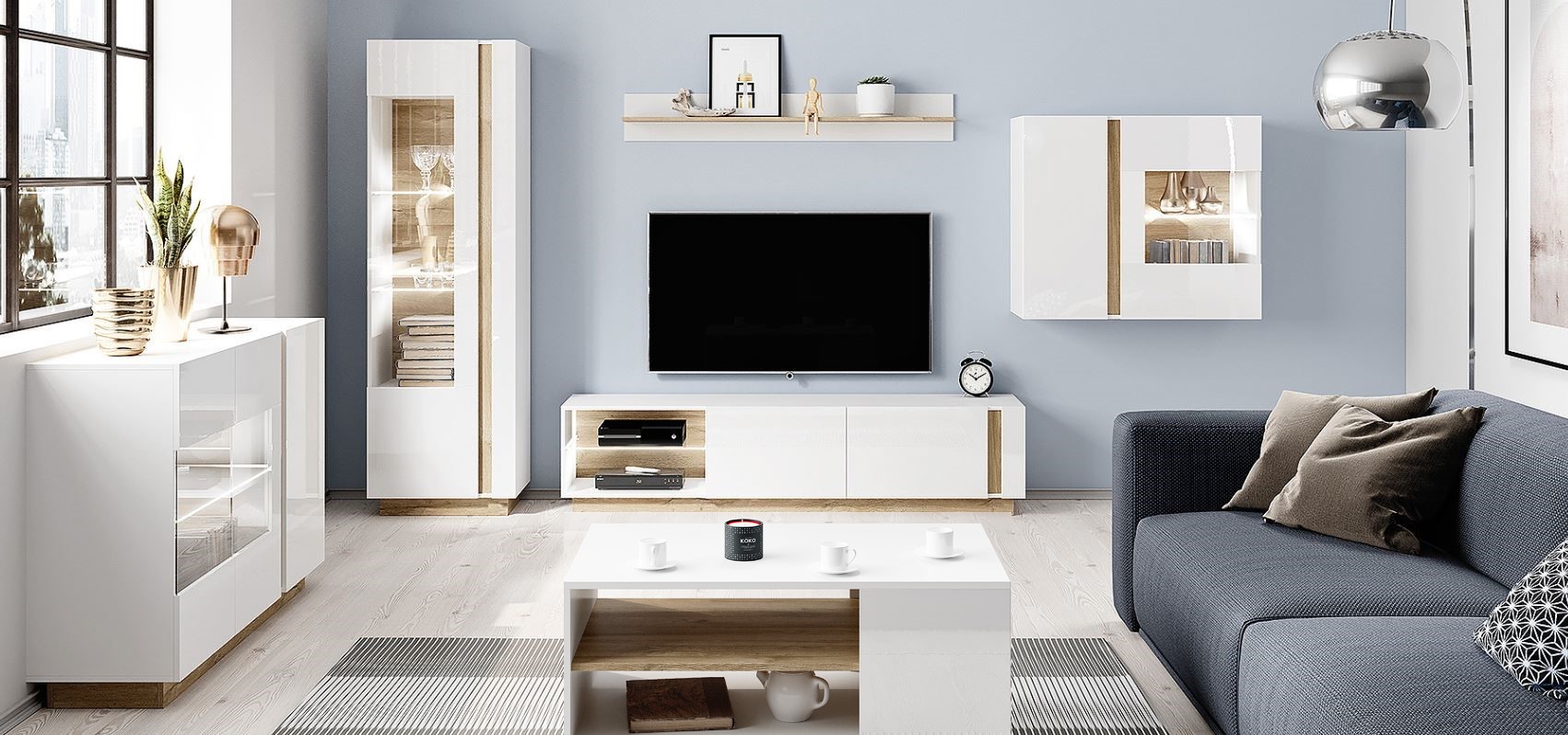 Šatní skříň 96 ARCO - bílá/dub grandson | MAXMAX.cz